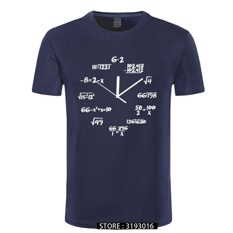 Math-Clock-Popular-Tee-Shirt-Summer-Cotton-Short-Sleeve-Retro-Harajuku ...