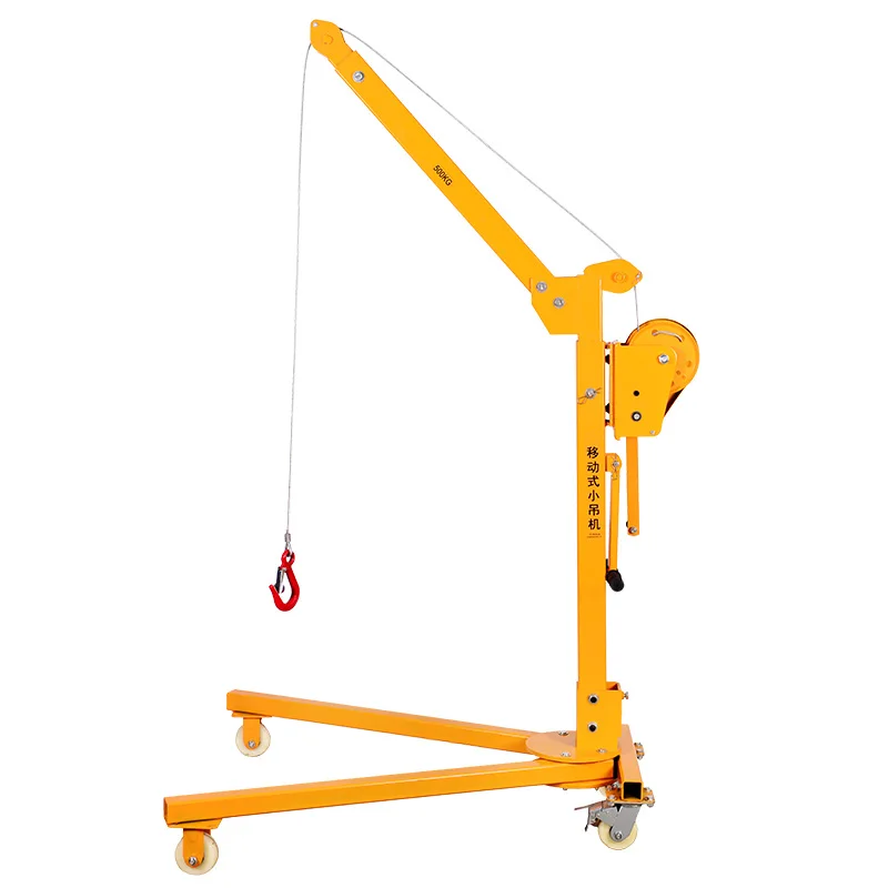 Mobile-small-portable-foldable-crane-hand-cranked-small-crane-household ...