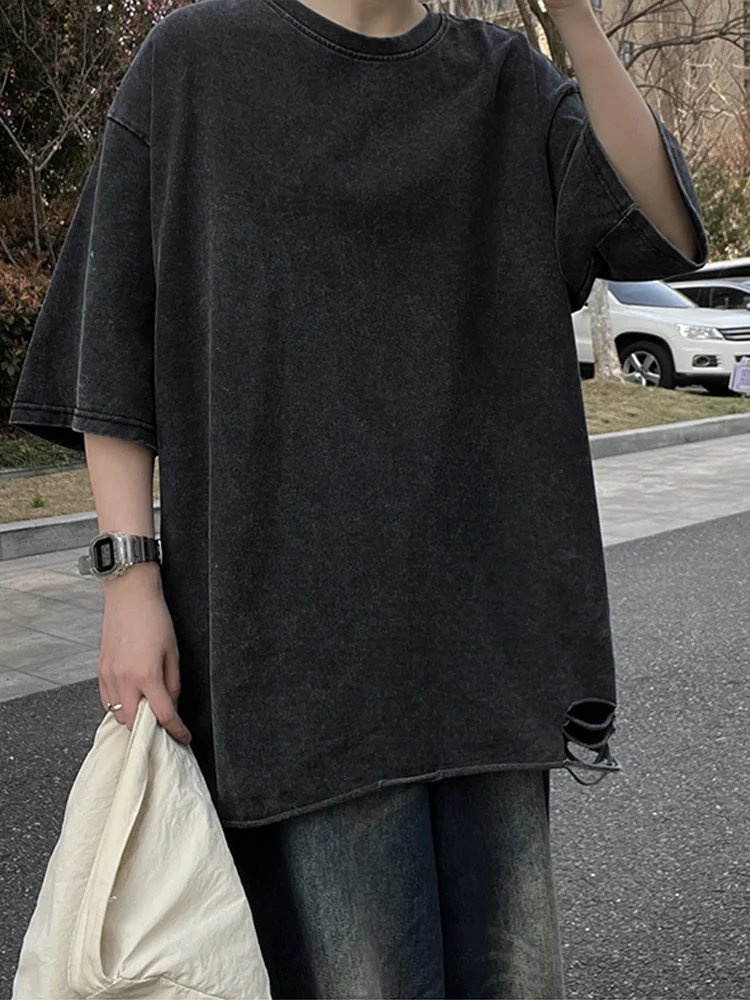 Summer-Men-s-T-shirts-260G-Thick-Cotton-Oversized-Tee-Y2K-Retro ...