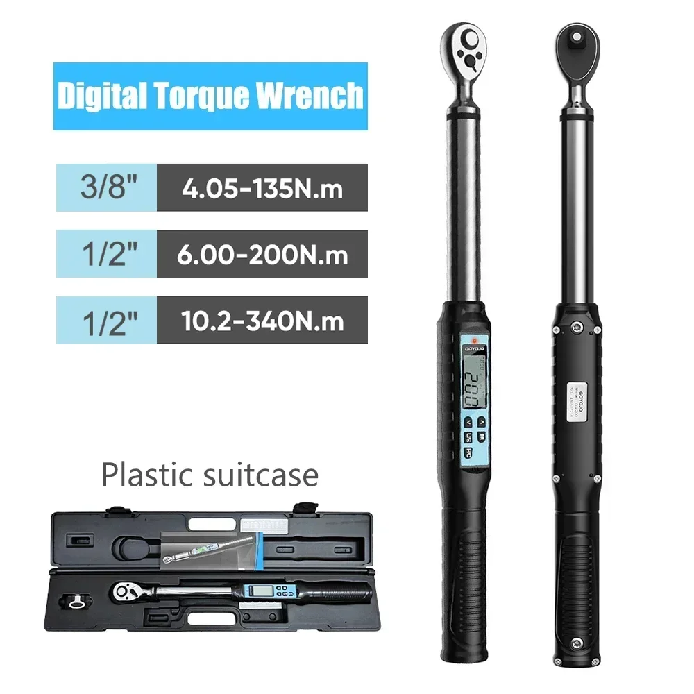 1/2" 3/8" Digital Torque Wrench Professional Torque Adjustable Wrench ...