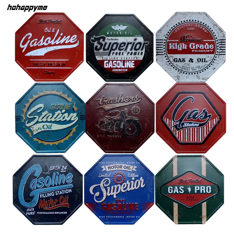 Gas-Oil-Signs-For-Moto-Vintage-Metal-Poster-Garage-Gasoline-Station-Tin ...