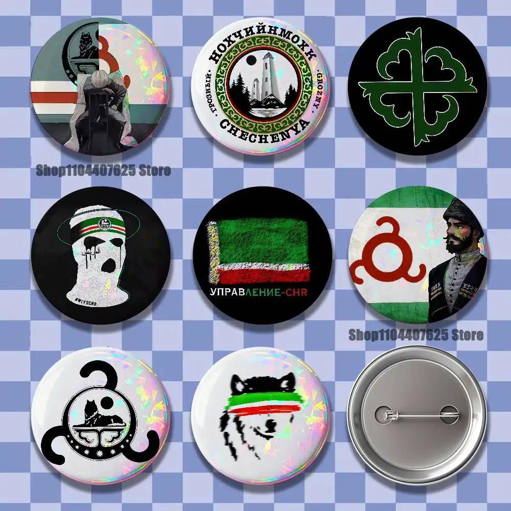 Chechen Coat Of Arms Badges Button Round Creative Pin Brooch Badge Bag ...