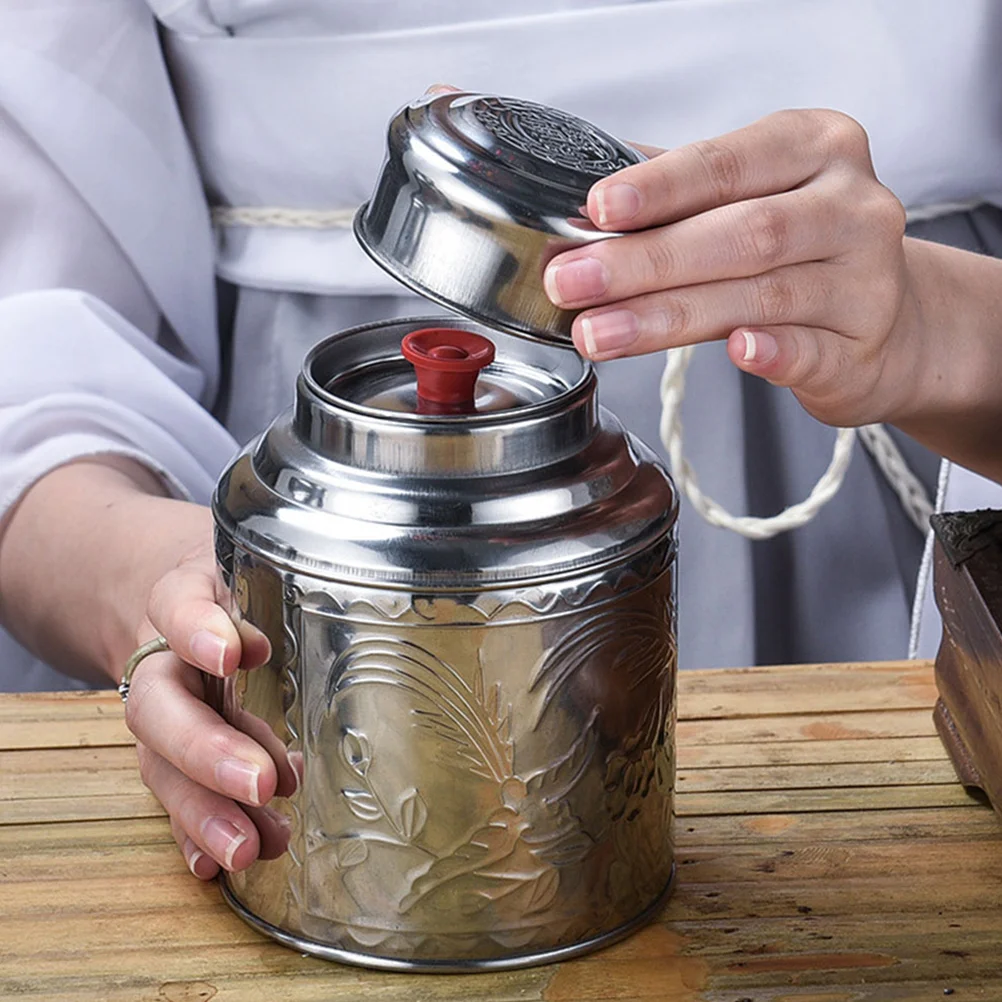 100G Tea Canister Stainless Steel Airtight Container Storage Tin Jar ...