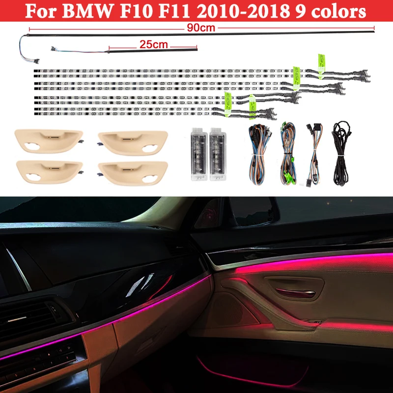 For Bmw 5 Series F10 F11 2010-2018 Interior Ambient Light Stripe 9 ...