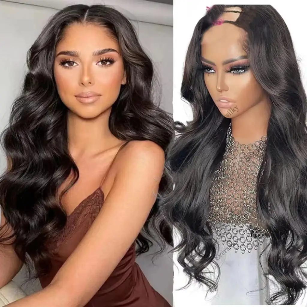 V-part-wig-body-wave-real-wig-female-Brazilian-non-gel-10-26-inch-wave ...