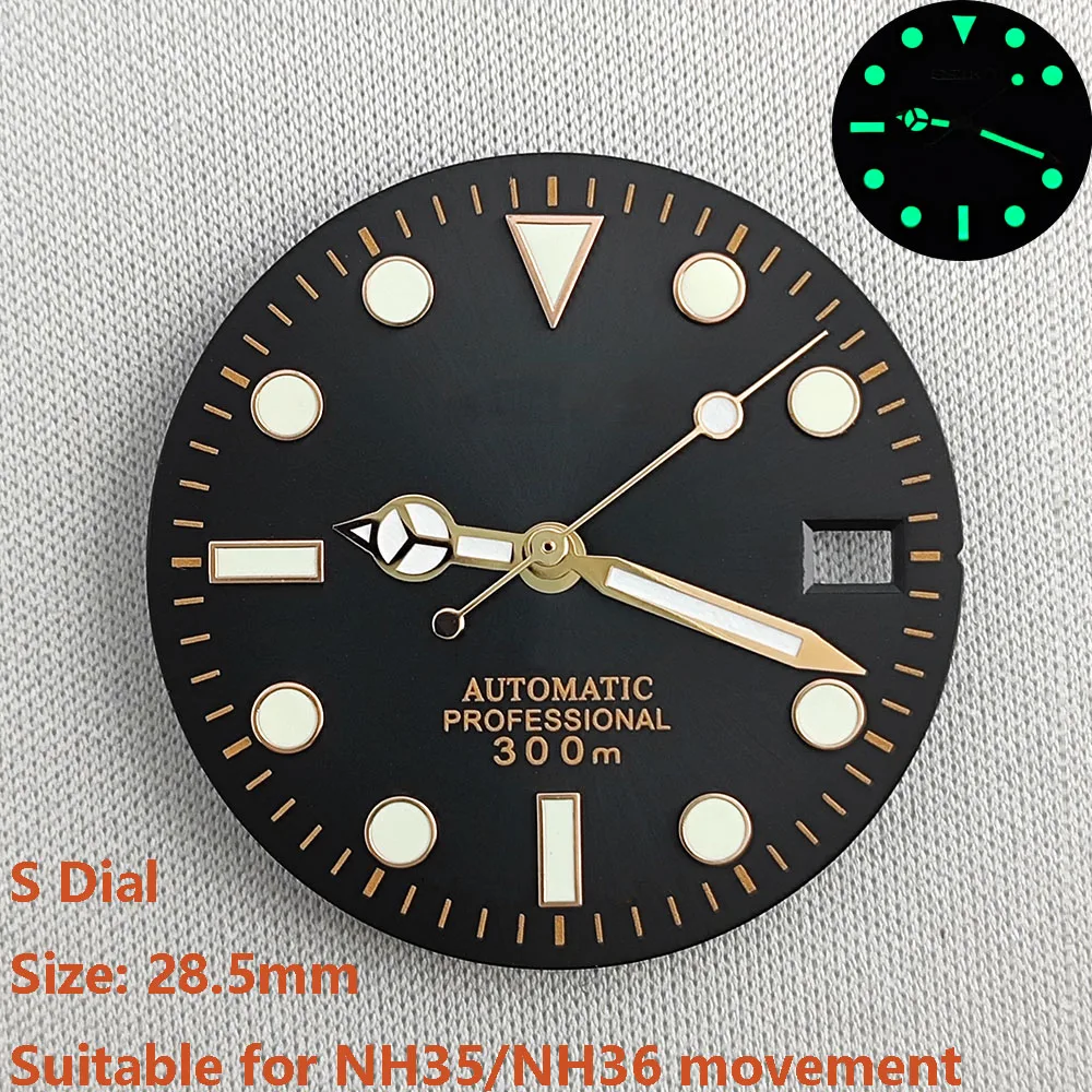 High-Quality-28-5mm-NH35dial-watch-dial-S-dial-green-luminous-suitable ...
