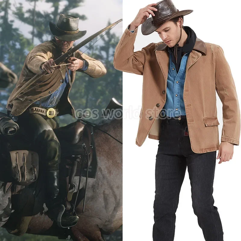Game-RDR2-Arthur-Morgan-Same-Style-Jacket-Western-Denim-Cosplay ...