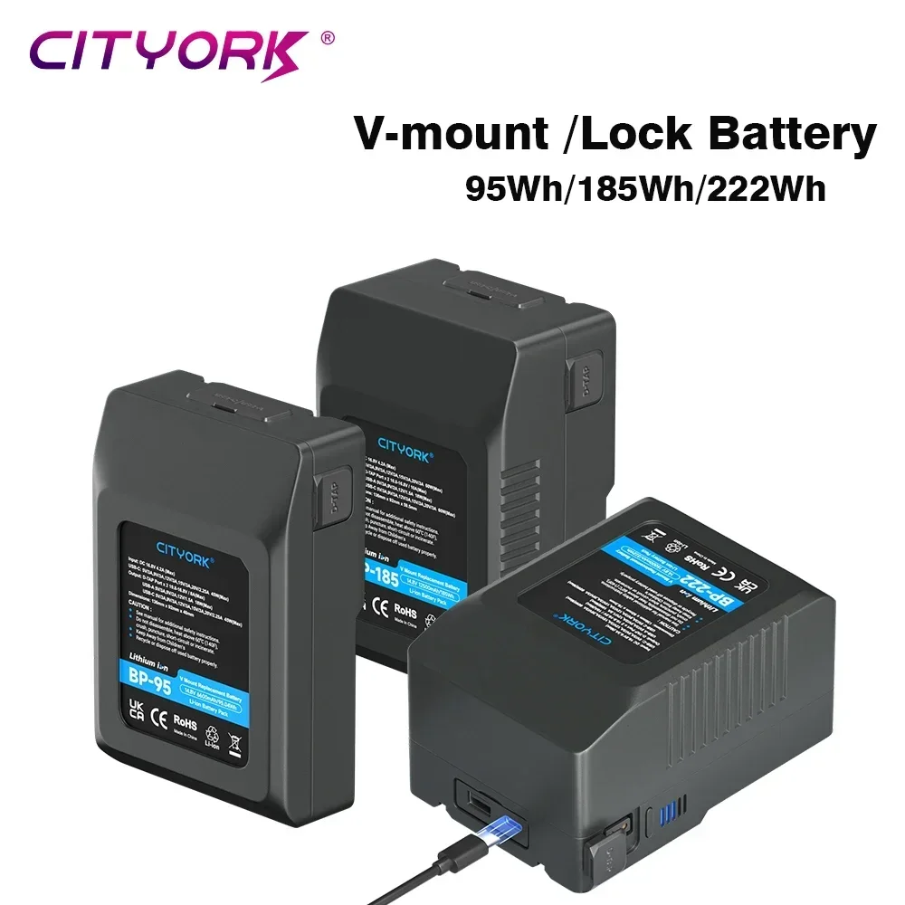 V Mount V-Lock BP-222 BP-185 BP-95 Battery BP Battery With PD20W Cable ...
