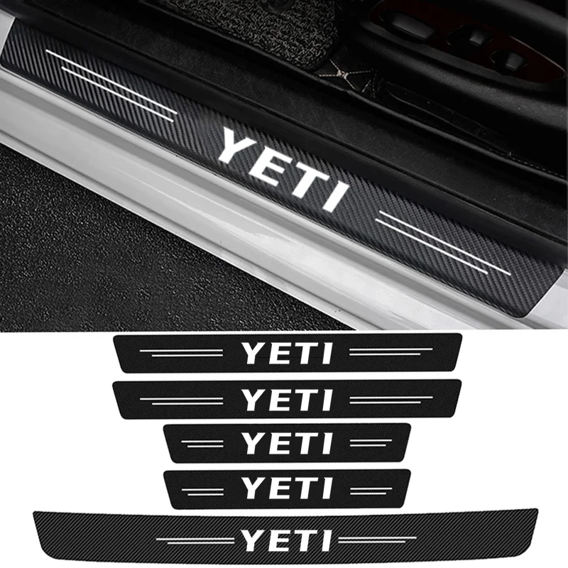 Carbon Fiber Car Front Rear Anti Scratch Sticker for Skoda YETI Logo ...