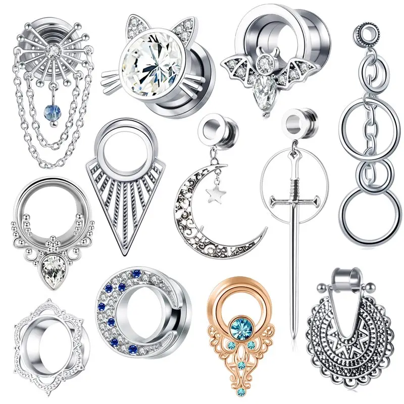 316L-Stainless-Steel-Ear-Plugs-and-Tunnels-Ear-Piercings-Earlets ...