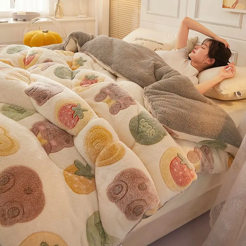 New-Super-Soft-Cashmere-Wool-Quilt-Winter-Thickened-Comforter-Warmth ...