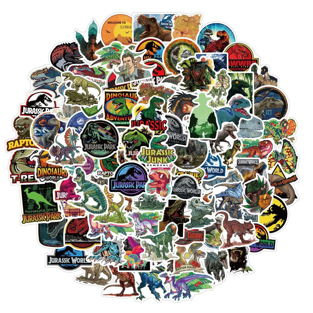 Cartoon Jurassic Park Dinosaur Stickers Car Laptop Luggage Phone ...
