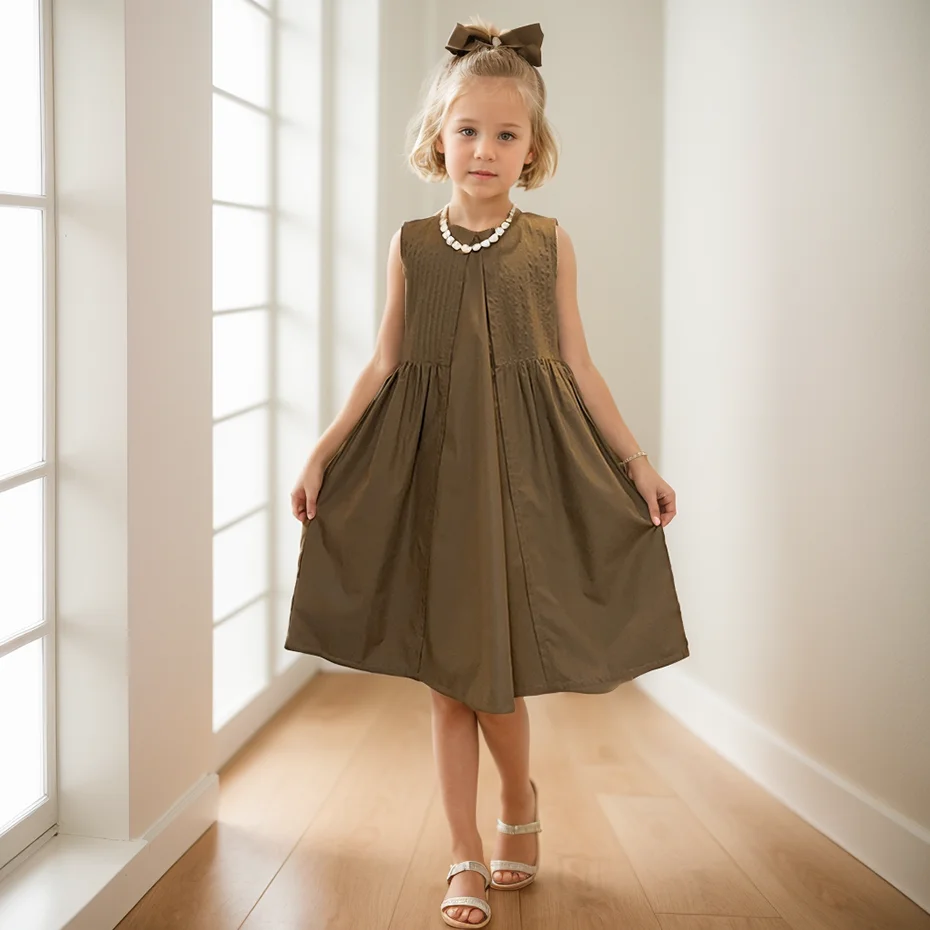 Dresses-For-Girls-Solid-Color-Girls-Summer-Dress-Kids-Sleeveless-Kid ...
