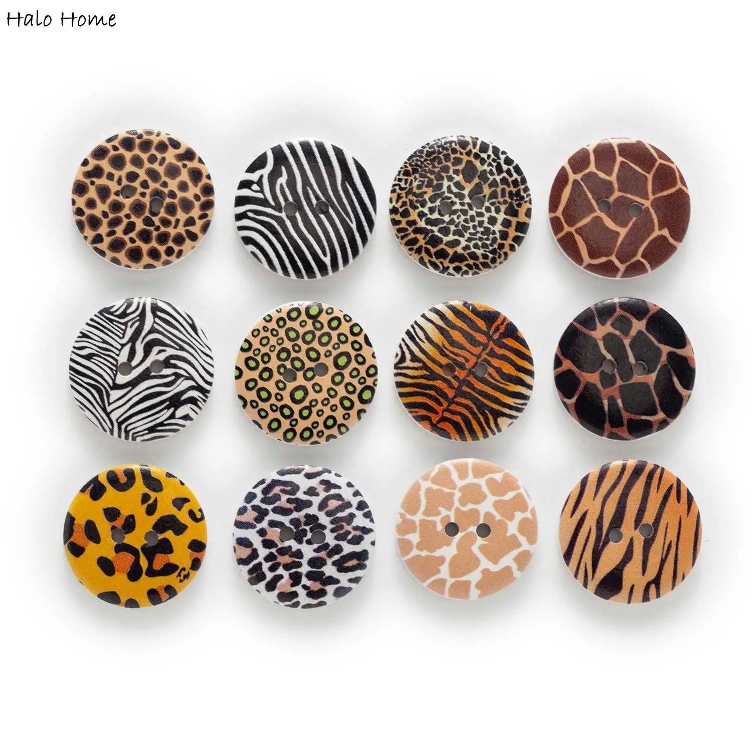 50pcs-Mixed-Round-Leopard-Print-Theme-Wooden-Buttons-Handwork-Sewing ...