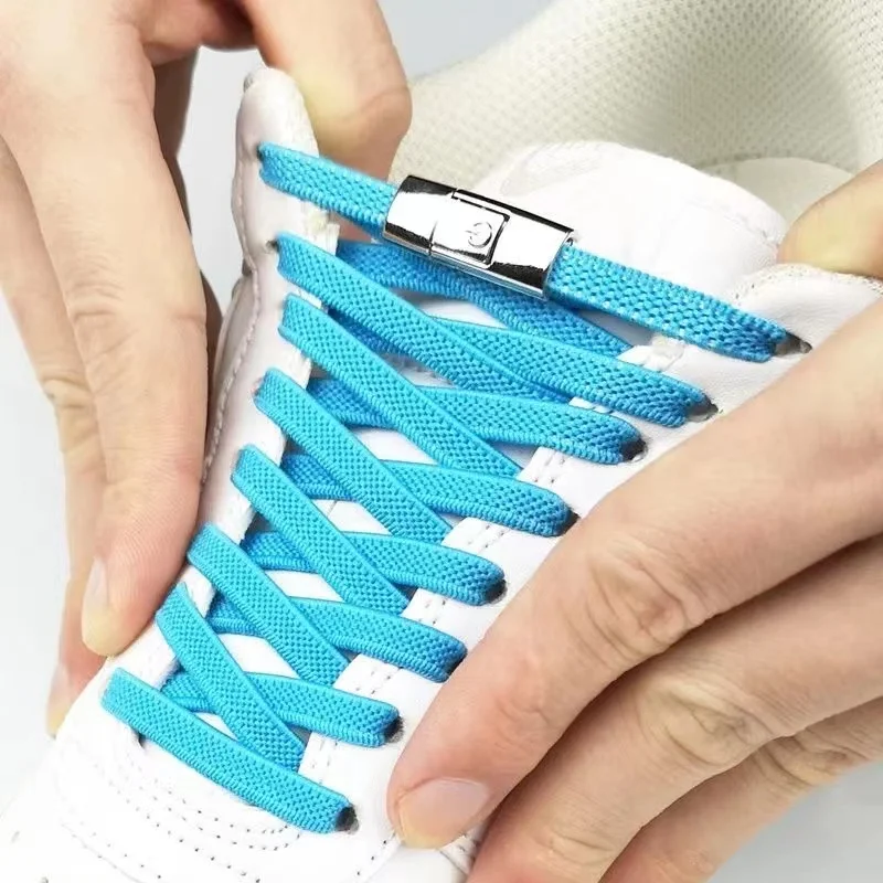 Elastic Laces Sneakers Press Lock Shoe Laces Without Ties Kids Adult ...