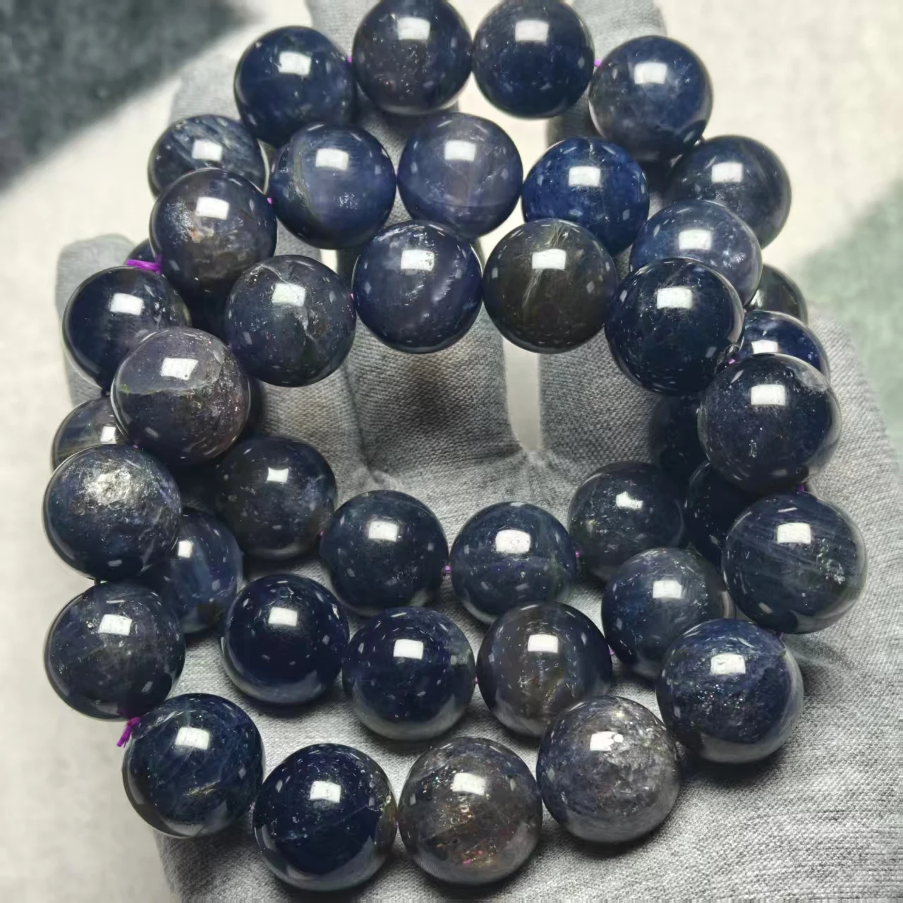 Natural AAA Blood Iolite quartz Smooth Round Loose Beads Jewelry DIY ...