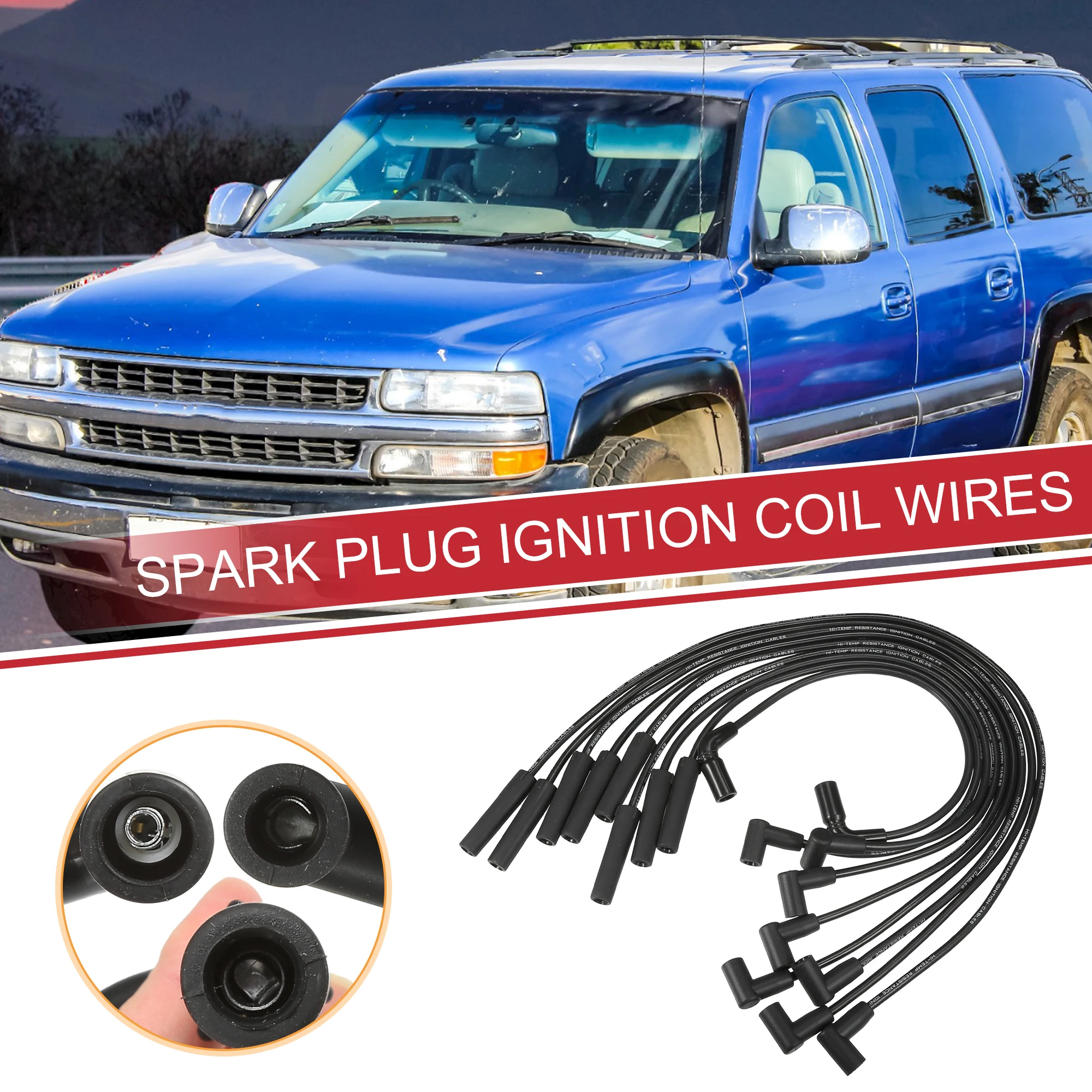 UXCELL-9pcs-Spark-Plug-Wire-Ignition-Cable-for-GMC-K2500-C2500-5-7L-5 ...