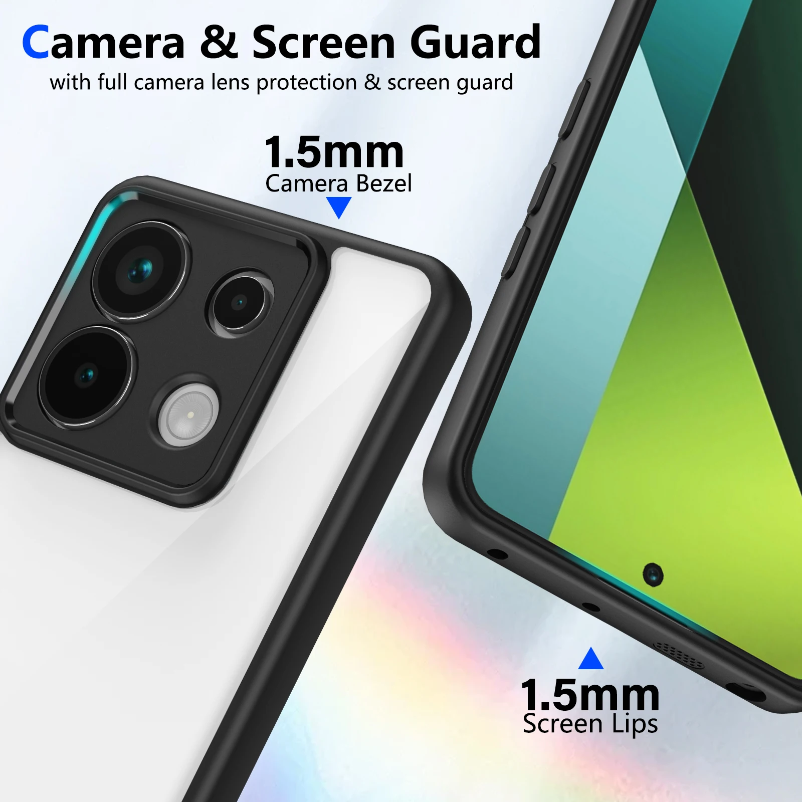 Shockproof Clear Acrylic Phone Case - Transparent Protective Cover for ...