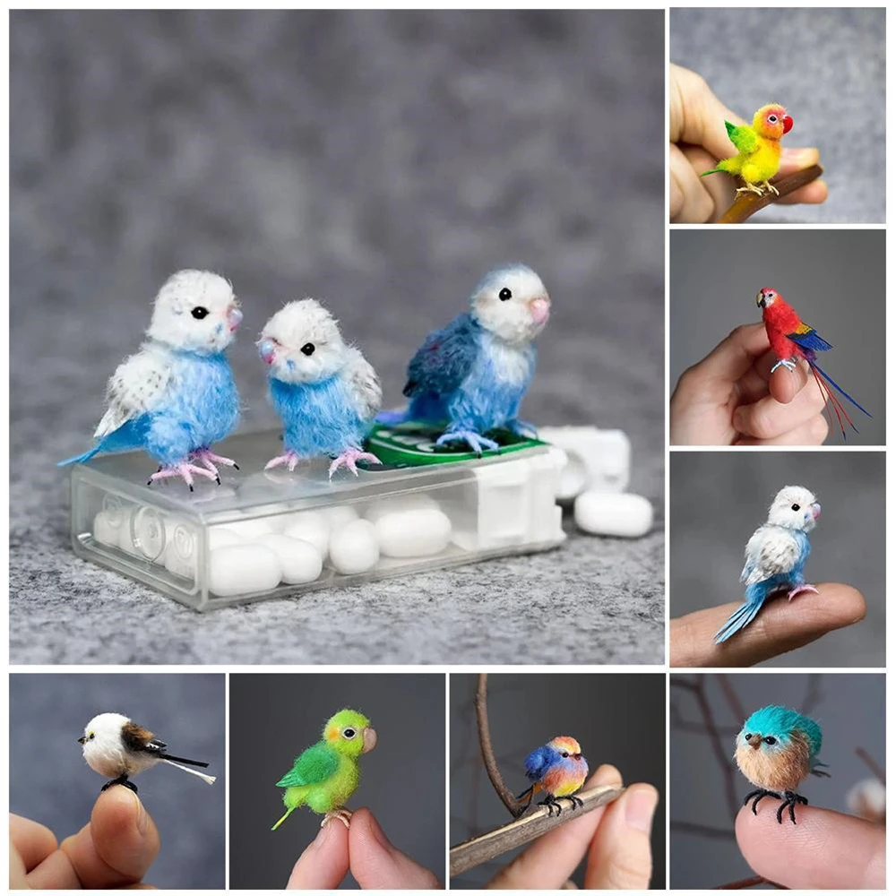 1pcs Handmade Simulation Parrot Garden Miniature Garden Bird Prop ...