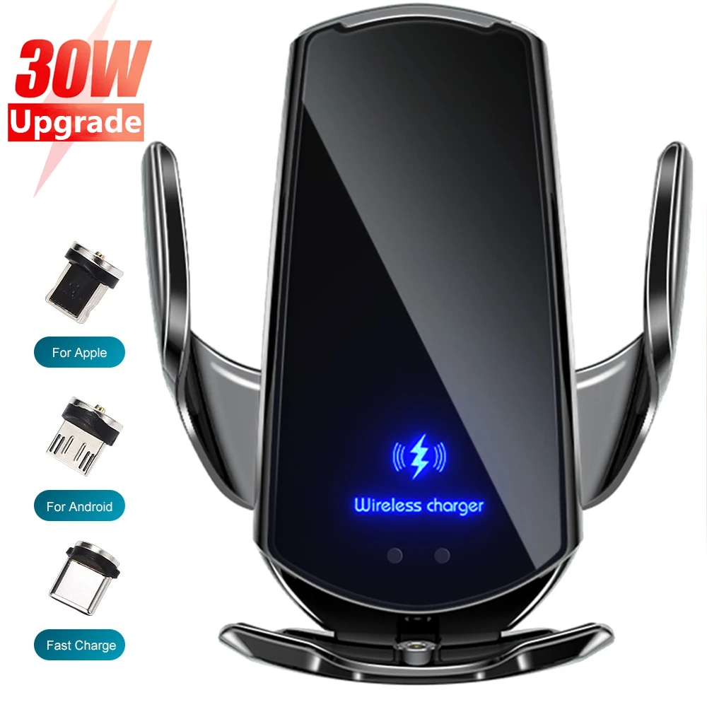 Automatic-30W-Car-Wireless-Charger-for-iPhone-15-14-13-12-11-X-8 ...