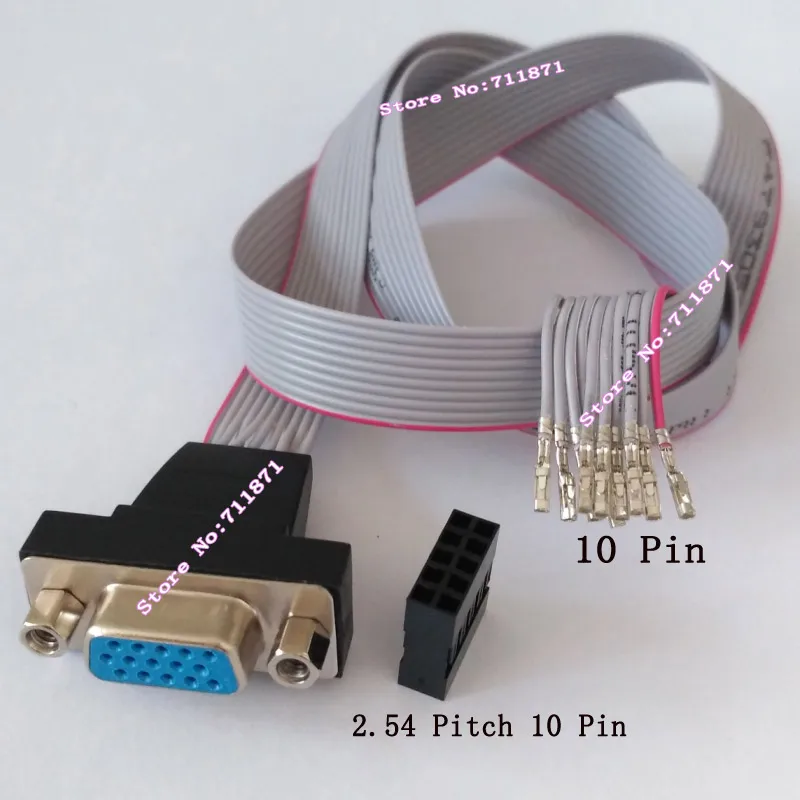 Línea de Cable VGA de 10 pines, 2x5, 10P, DIY, personalizado, 2,54, 10 ...