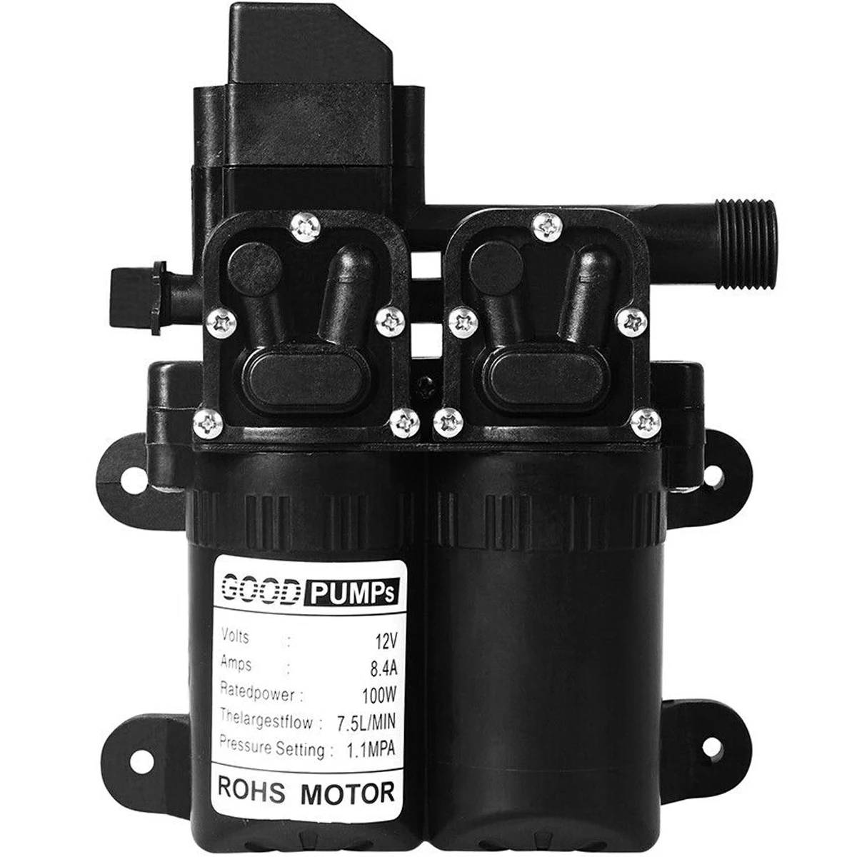 DC-12V-100W-160PSI-7-5L-Min-Electric-Double-Water-Pump-Diaphragm ...