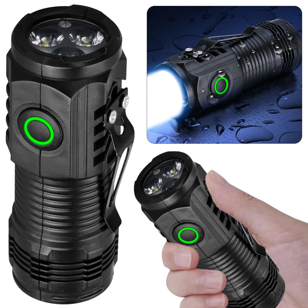 Small Flashlights USB C Rechargeable IPX4 Waterproof Hat Clip Light ...