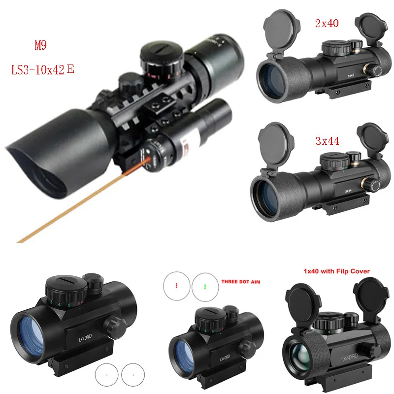 Escopo-Red-Dot-Tactical-Rifle-Hunting-Optics-Reflex-Green-Dot-Sight ...