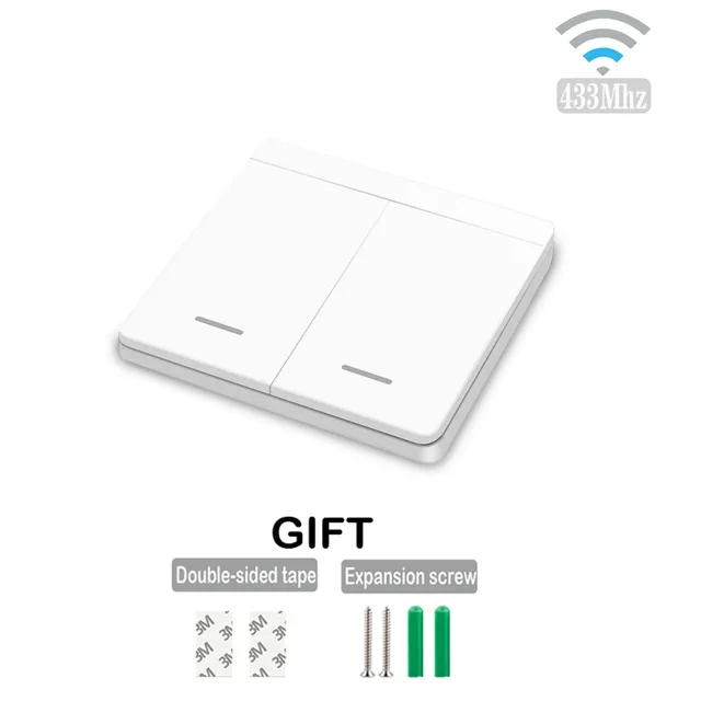 433Mhz Vezeték Nélküli Fénykapcsoló Fali Panel Nyomógomb Kapcsoló Ac 85V 250V Könnyű Telepítés ...