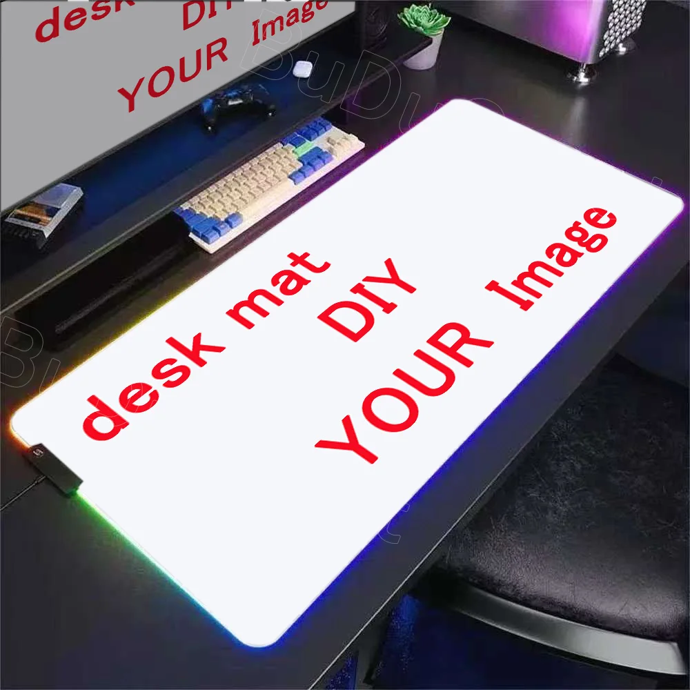 LED HD Print Picture DIY Mouse Pad RGB Customized Desk Mat Mousepad ...
