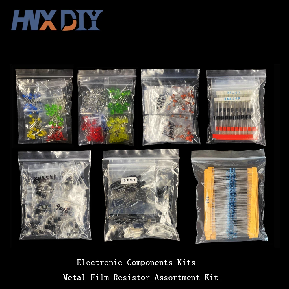 Electronic Components Diy Kits Metal Film Resistor Assortment Kit Led ...