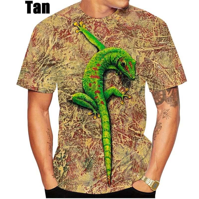 Chameleon-Gecko-3D-Print-T-Shirts-Summer-Fashion-Short-Sleeve-O-Neck-3D ...