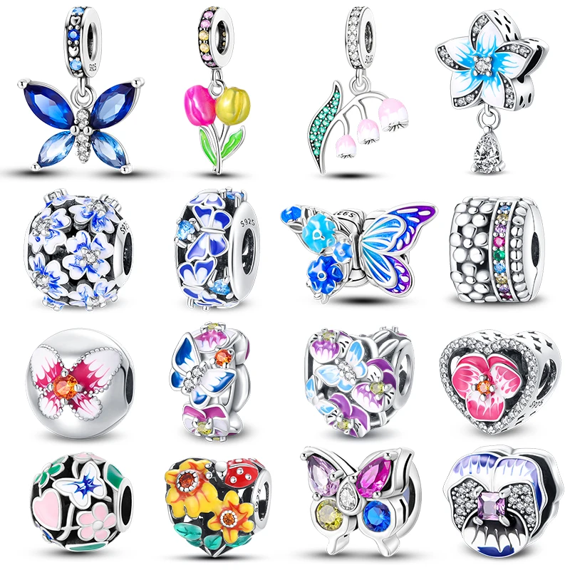 100-925-ayar-g-m-kelebek-i-ek-mavi-zirkon-Charms-boncuk-Fit-Pandora-925 ...
