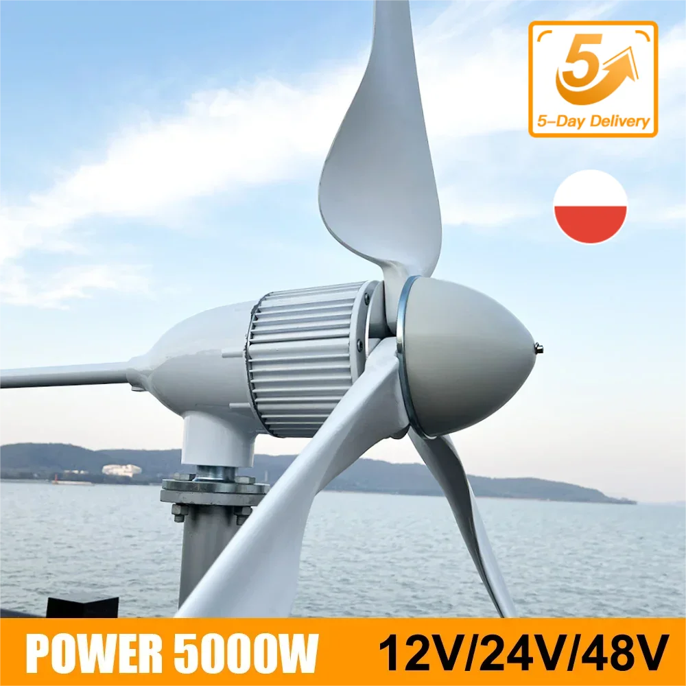 EU Warehouse 5000W Wind Turbine 24V 48V 96V Free Energy Power Generator ...