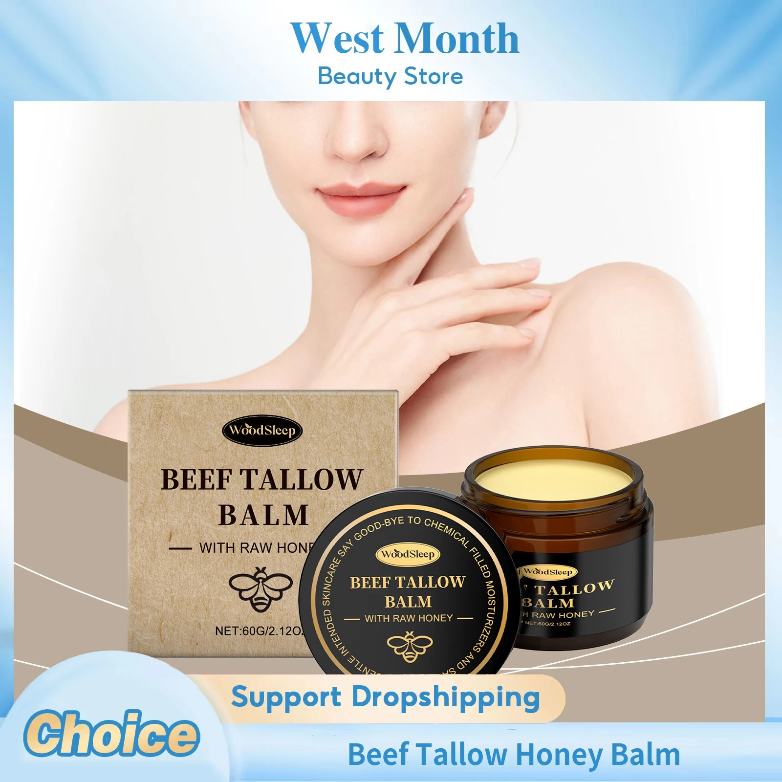 Beef Tallow Honey Balm Nourishing Moisturizing Soothing Smooth Wrinkles ...
