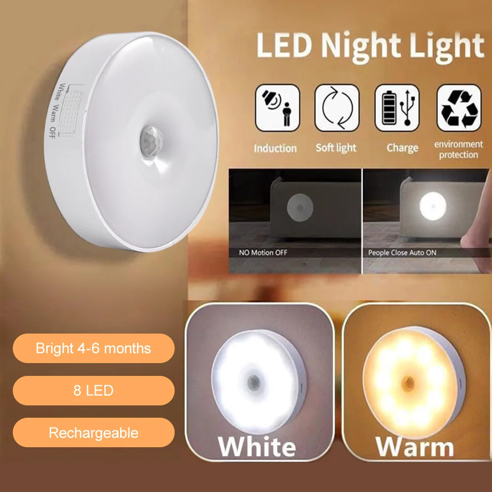 LED-Light-Motion-Sensor-USB-Nightlights-Rechargeable-Lamp-for-Kitchen ...