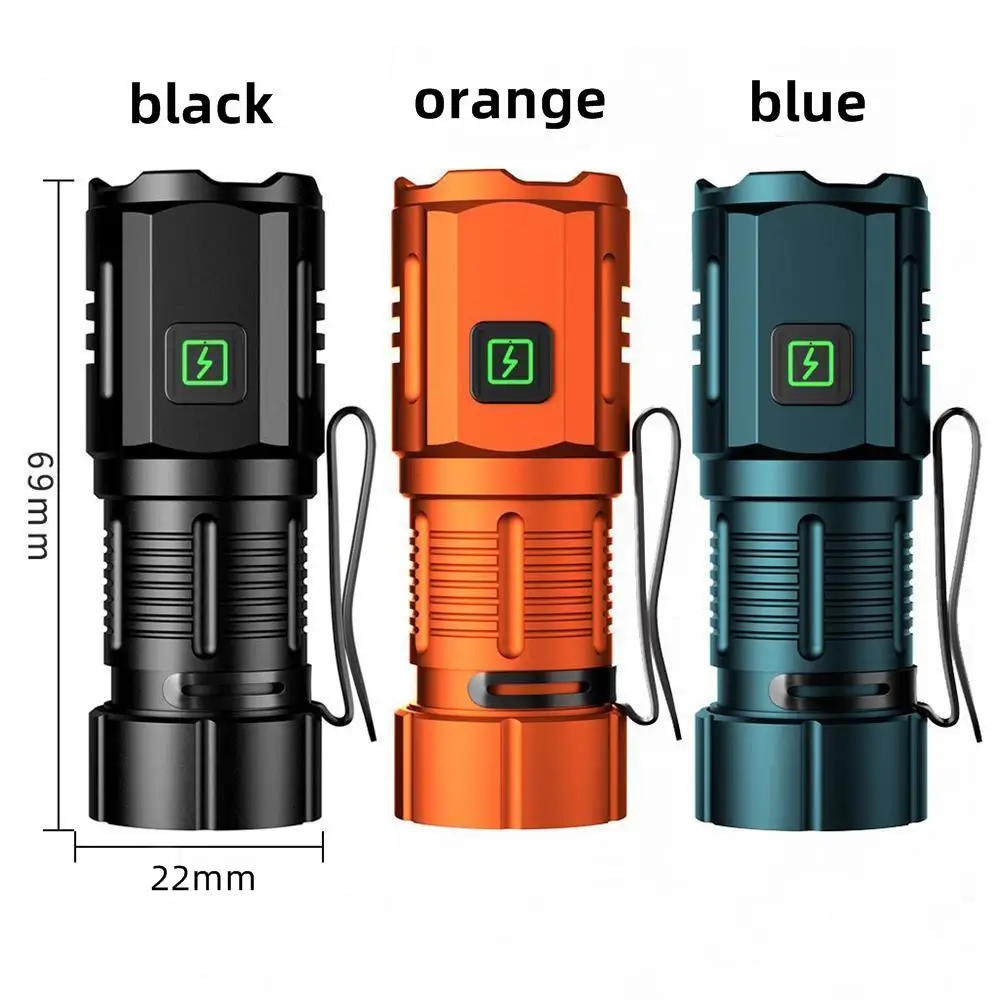 Mini-linterna-de-bolsillo-port-til-recargable-por-USB-6500K-3xled-peque ...