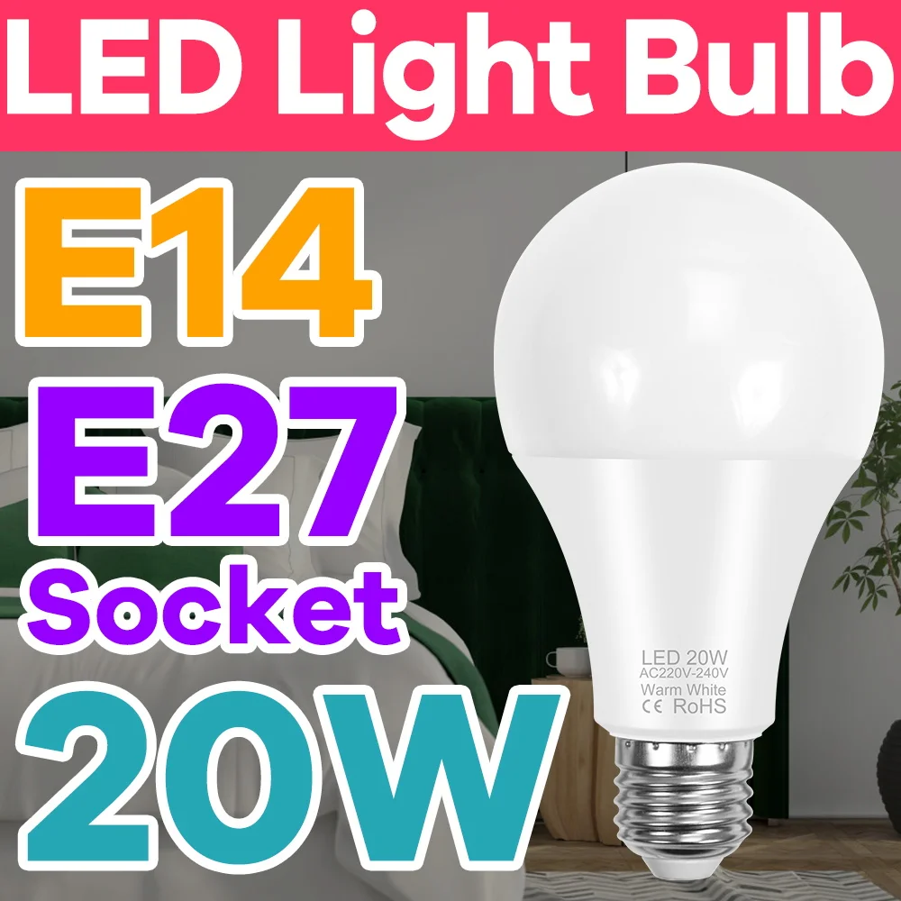 20W-LED-Light-Bulb-220V-Spotlight-E27-Ceiling-Chandelier-Lamps-Candle ...