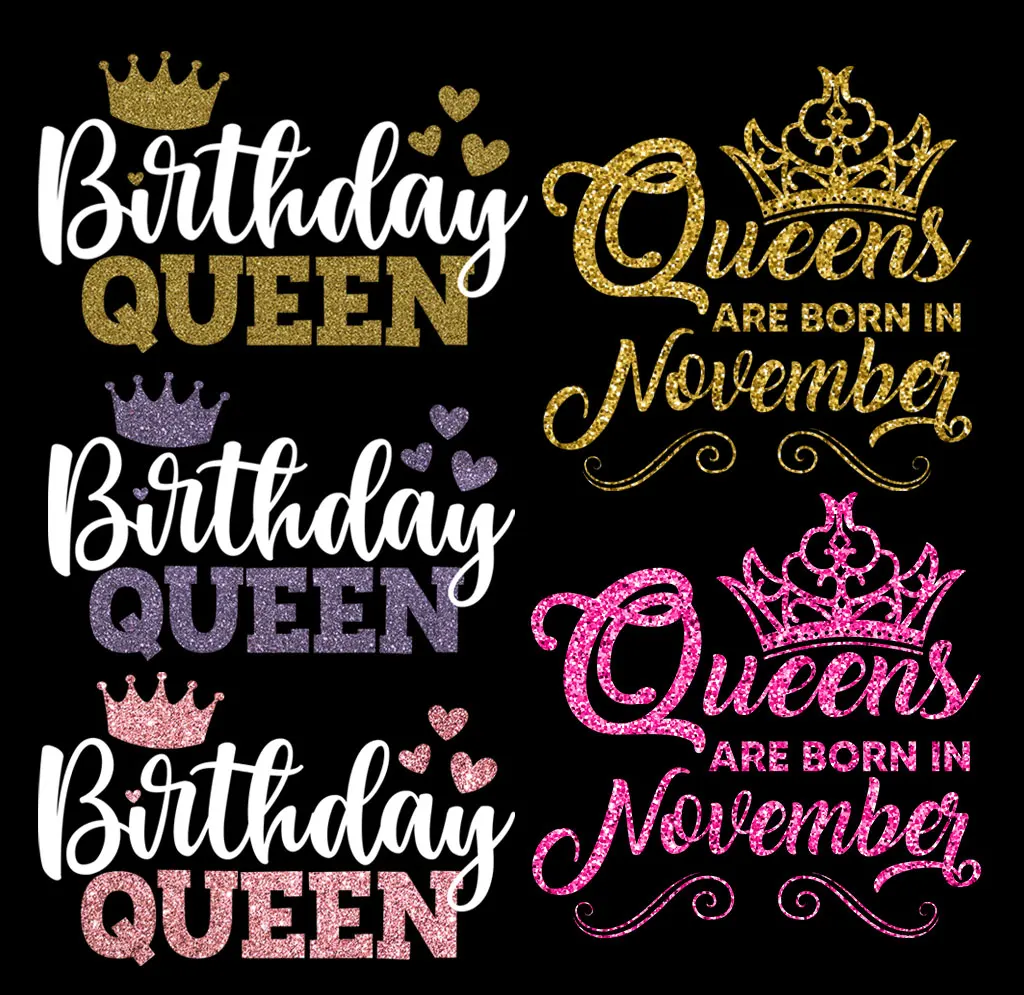 Queen-Birthday-Clothes-Stickers-Heart-Heat-Transfer-Patches-Fashion ...