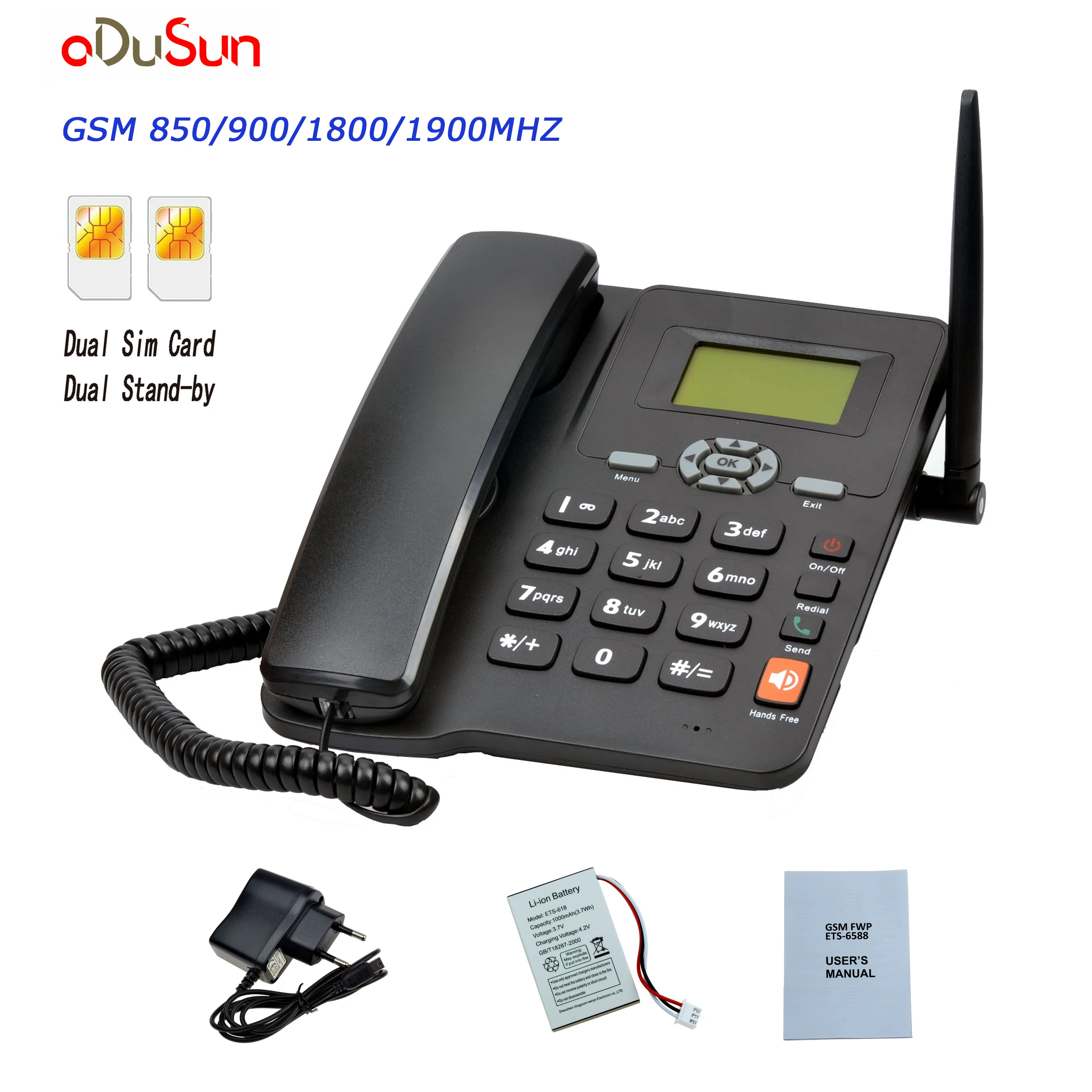 GSM Fixed Wireless Phone Dual SIM Card with Antenna For Office Home ...