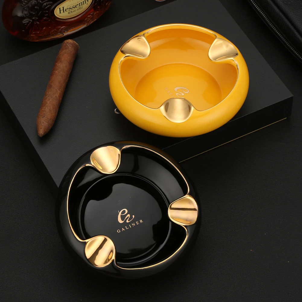 Galiner-Ceramic-Cigar-Ashtray-Fit-3-Cigars-Round-Holder-Smoking ...