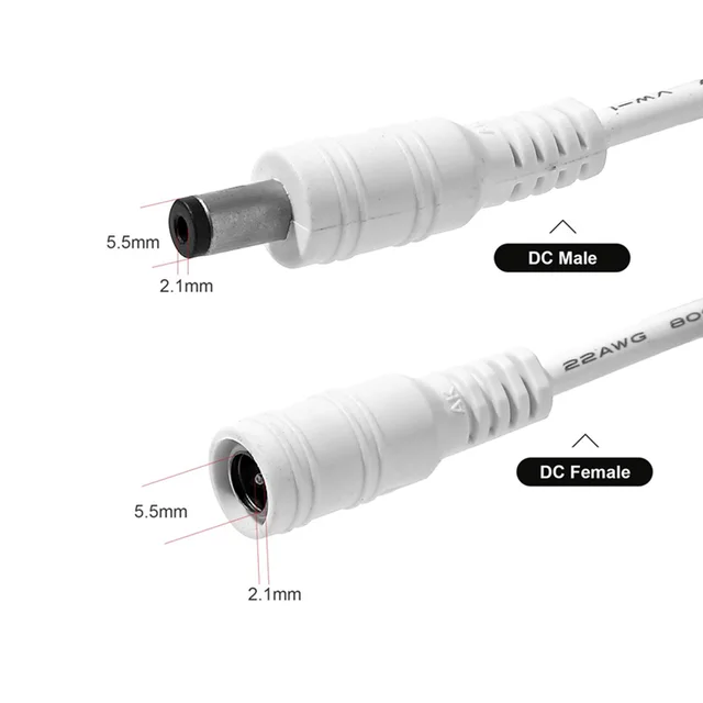DC Power Extension Cable 5V 9V 12V CCTV Camera DVR PSU Lead DC Power ...