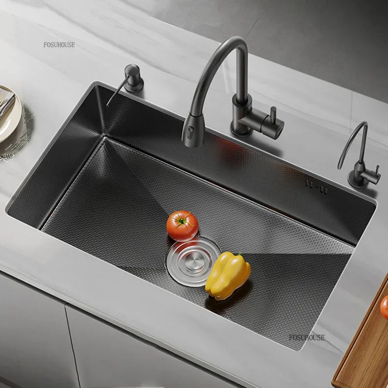 Modern Stainless Steel Kitchen Sinks for Restaurant 304 Single Bowl ...