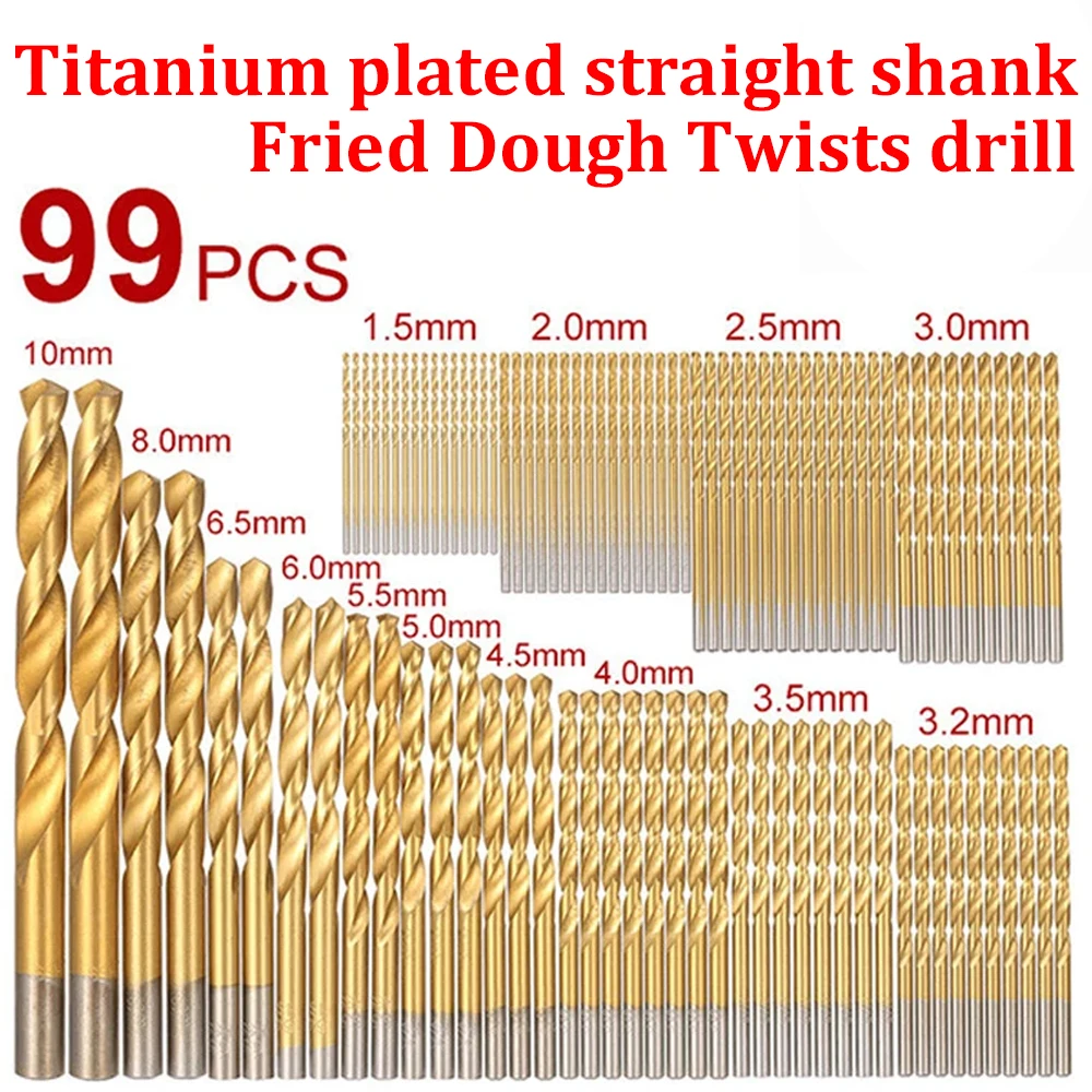 99pcs-Titanium-HSS-Drill-Bits-Coated-Spiral-Shape-1-5mm-10mm-Stainless ...