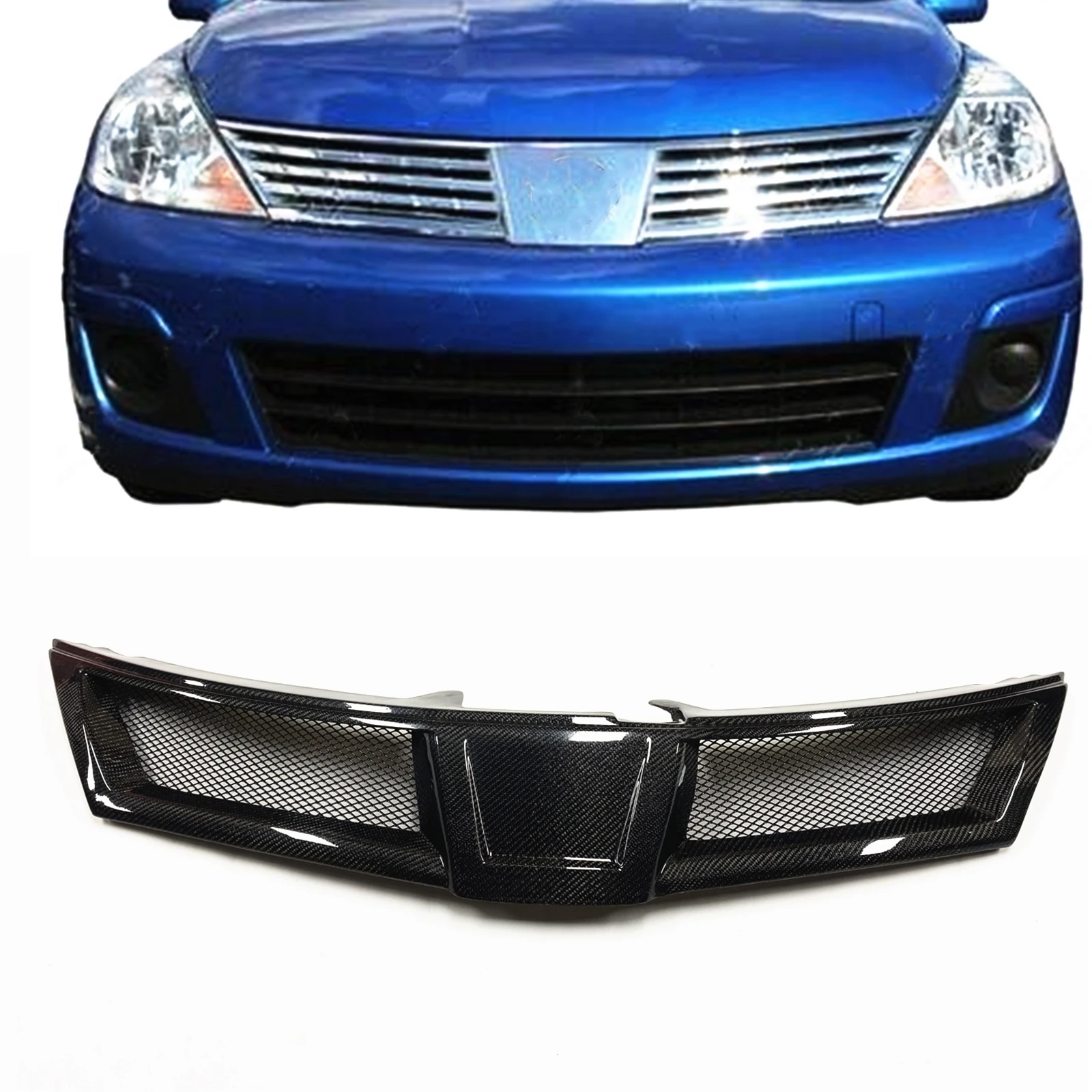 Car-Front-Grille-Racing-Grill-Upper-Bumper-Hood-Mesh-Grid-For-Nissan ...