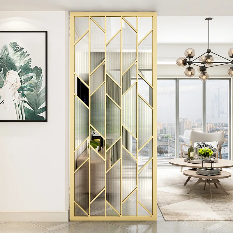 Nordic Porch Living Room Iron Screen Glass Partition Wall, Simple ...