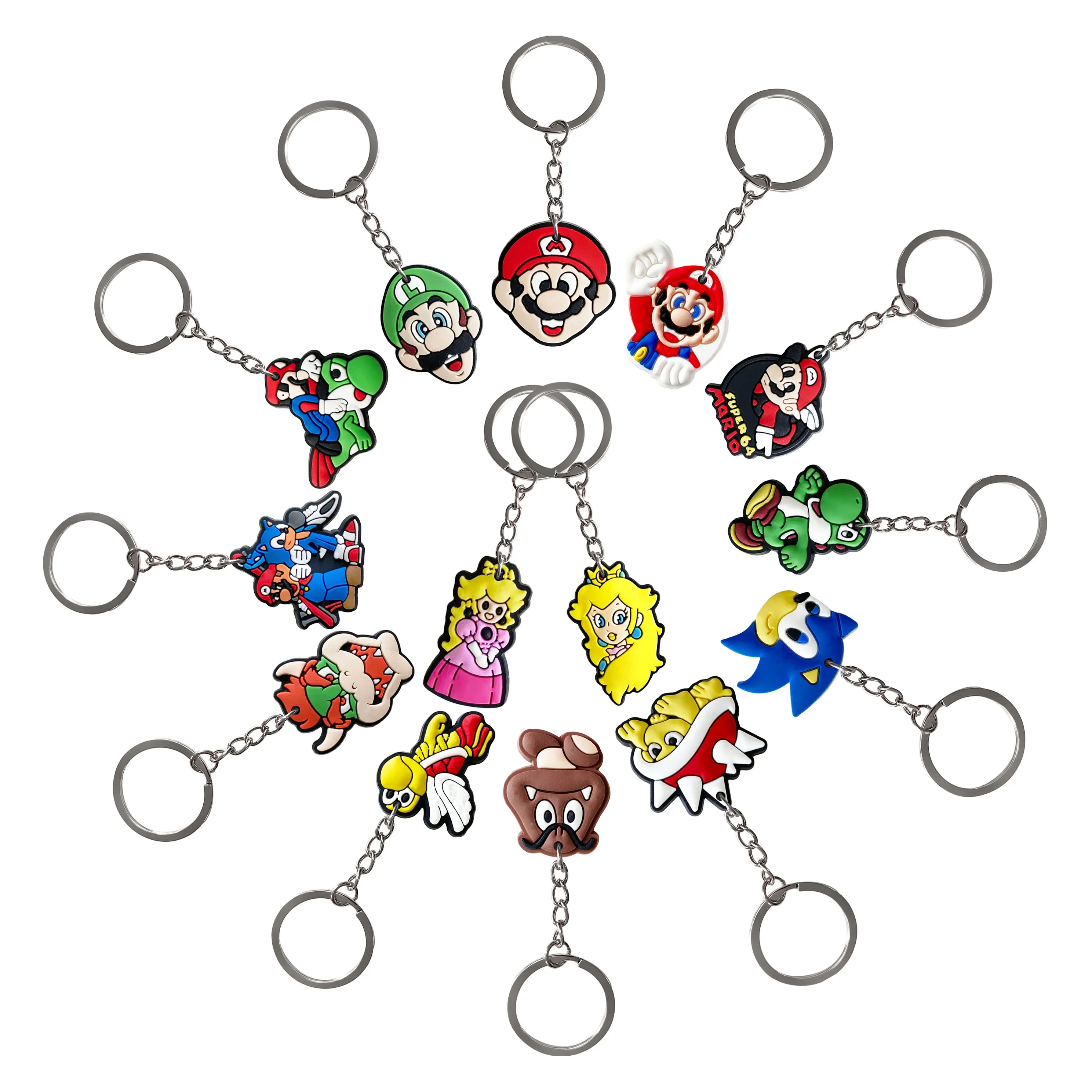 Super-Mario-Bros-Keychain-Silicone-Funny-Keyring-Bag-Pendant-Couple-Car ...