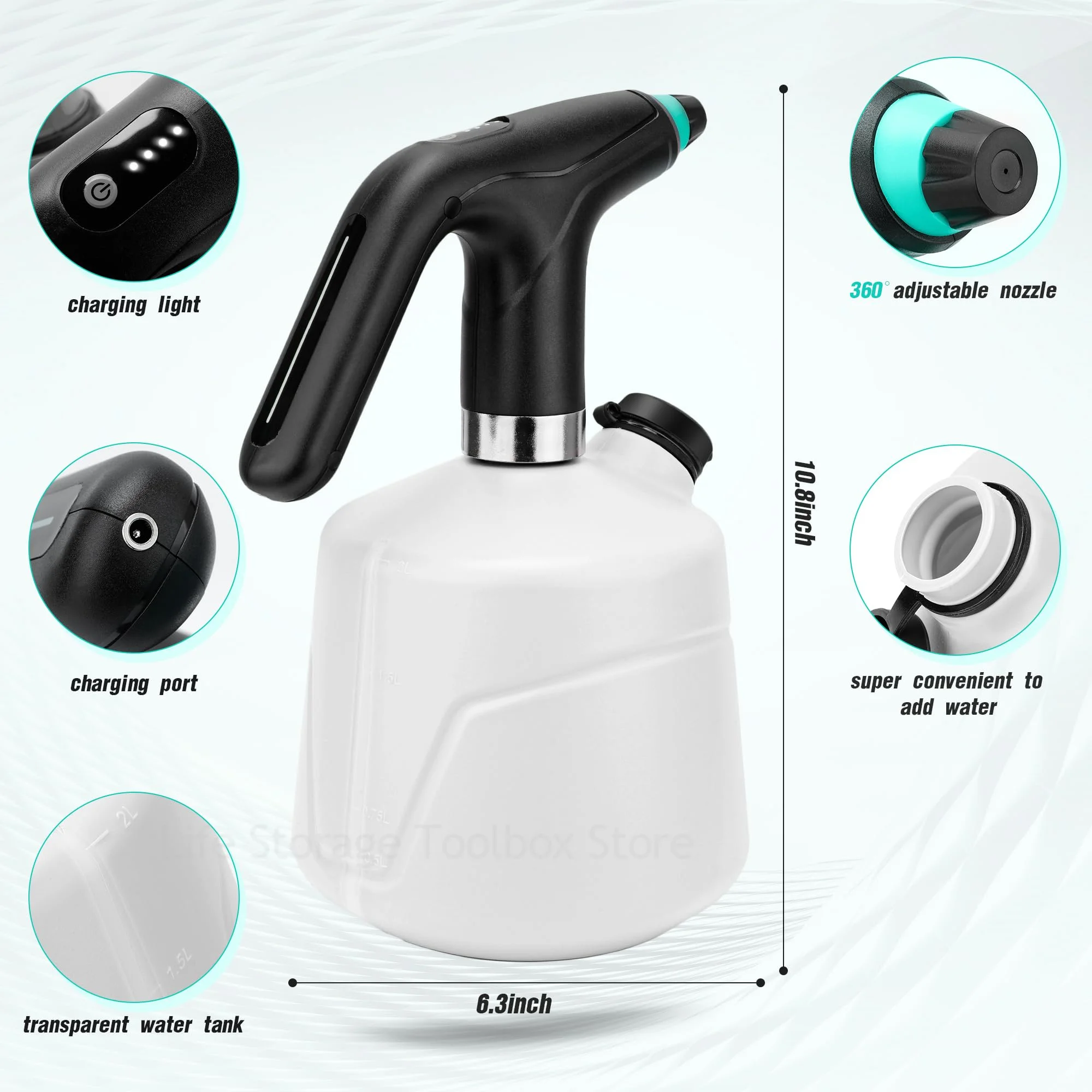Portable 2L Electric Plant Mist Spray Bottle Automatic Water Sprayer ...