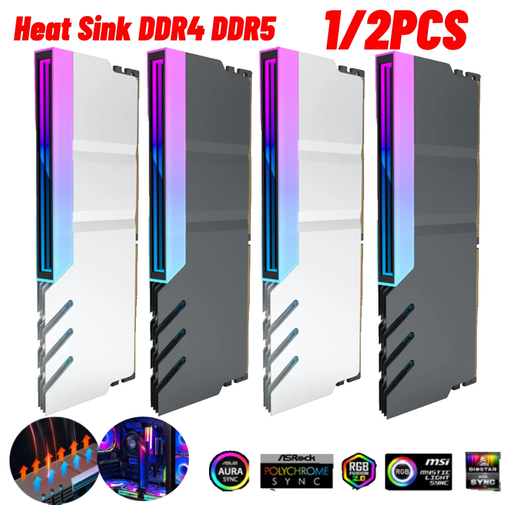 Memory-Module-Cooler-DDR4-DDR5-Ram-Cooling-Heat-Sink-5V-3PIN-ARGB-AURA ...