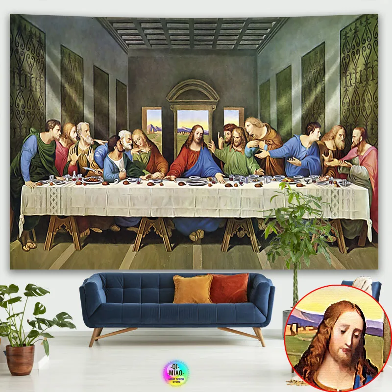 Last Supper Tapestry Christ Jesus Easter Catholic Religion Wall Hanging Room Decor Christmas ...